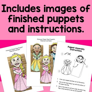 Princess Paper Bag Puppets | Fun Craft Activity for Kids - Etsy
