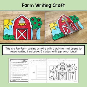 Farm Crafts | Paper Bag Puppets and Barn Writing Craft Activity for ...