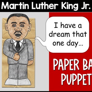 Martin Luther King Jr. Paper Bag Puppet Black History Month Craft ...