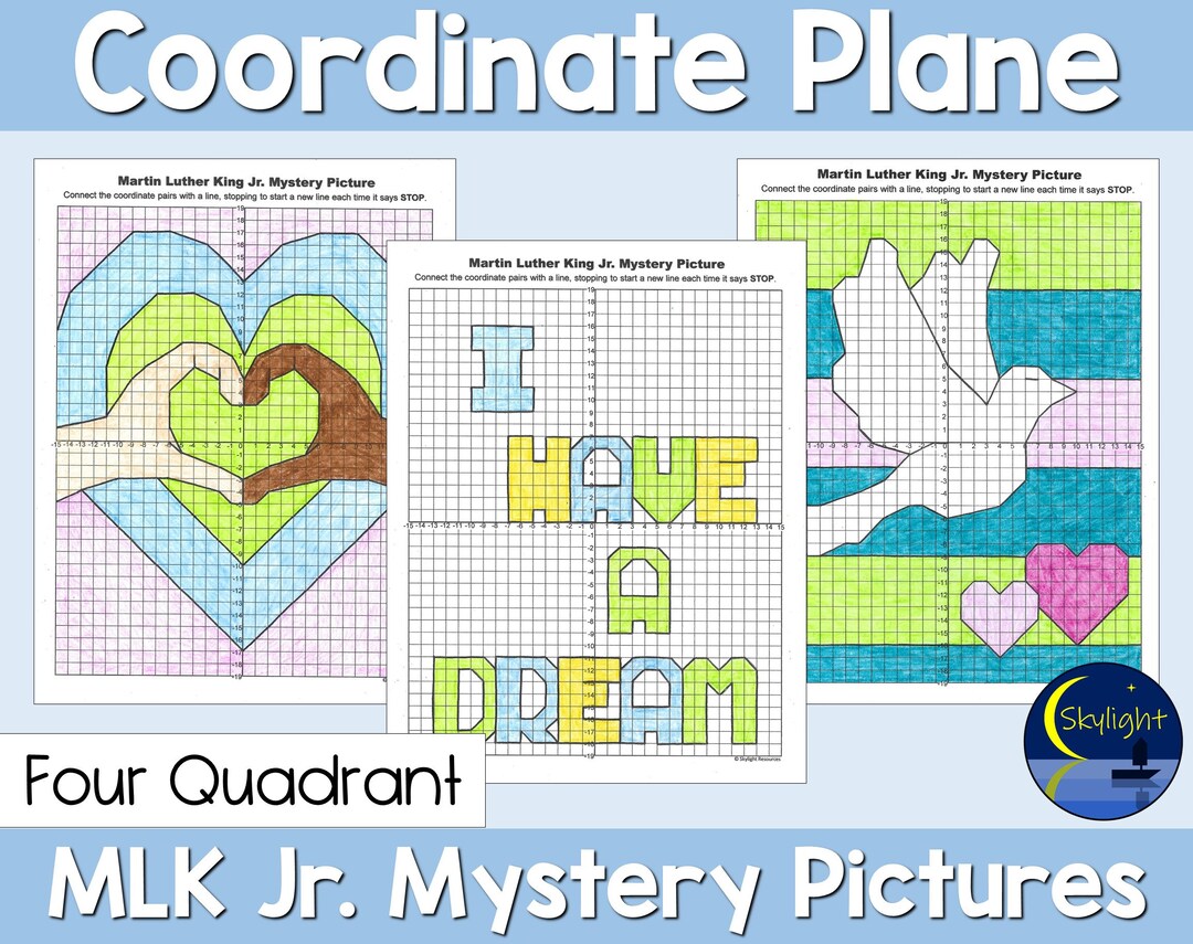 Martin Luther King Jr. Coordinate Plane Graphing Pictures Four - Etsy