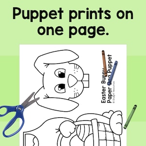Easter Bunny Paper Bag Puppet Kids Craft Activity for School or Home ...