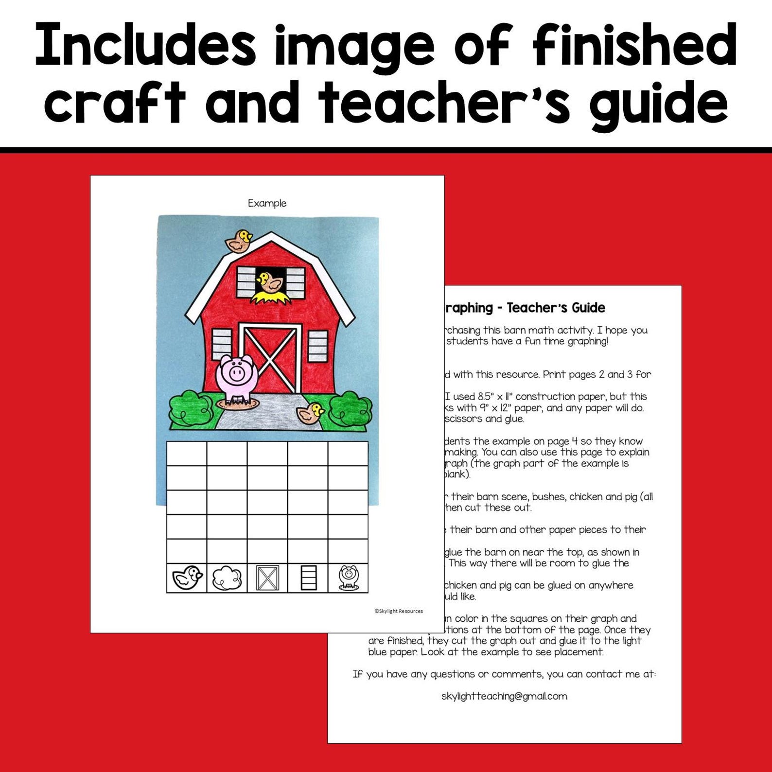 Barn and Animals Graphing | Fun Farm Math Craft Activity for Kids - Etsy