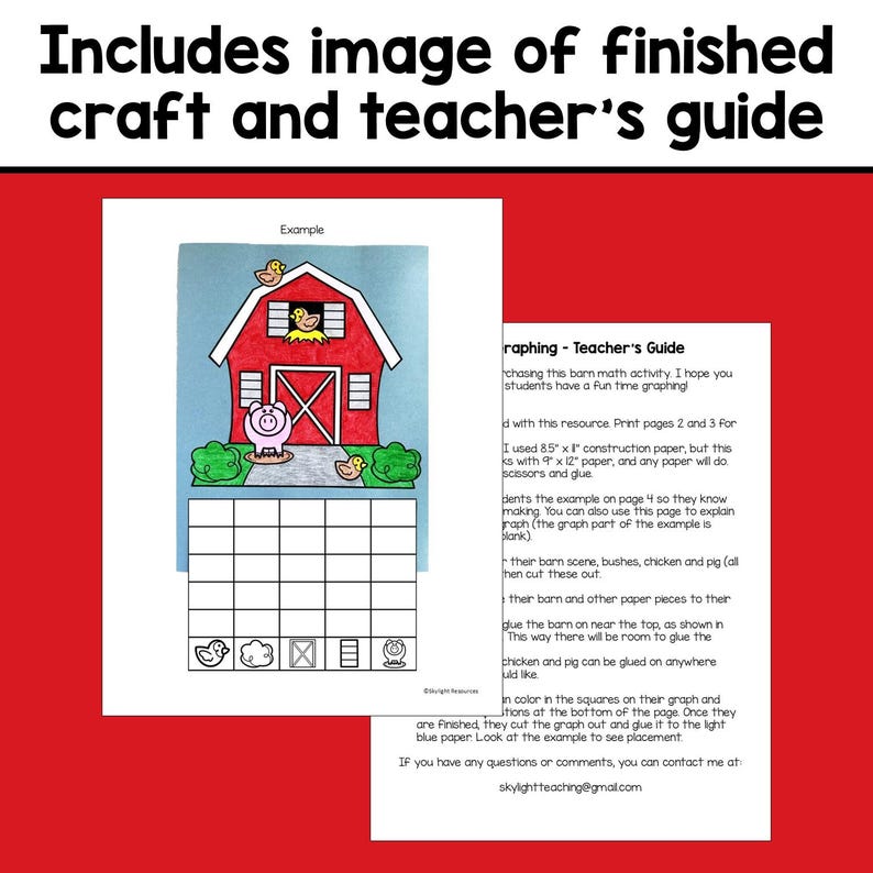 Barn and Animals Graphing | Fun Farm Math Craft Activity for Kids - Etsy