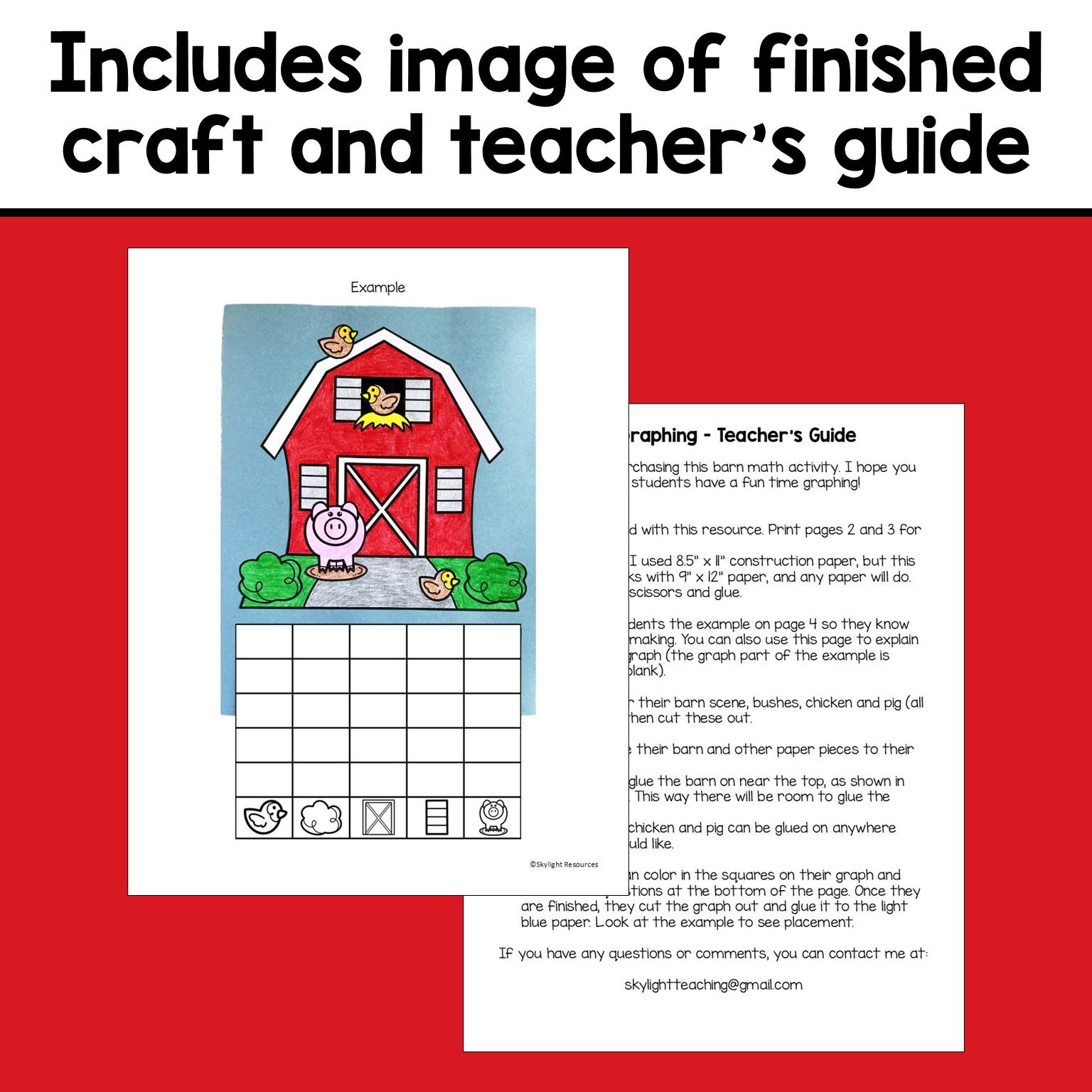 Barn and Animals Graphing | Fun Farm Math Craft Activity for Kids - Etsy