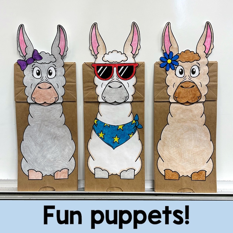Fun Llama Paper Bag Puppet Craft Activity for Kids - Etsy