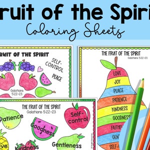Fruit of the Spirit Bible Verse Coloring Sheets Christian Kids Coloring ...