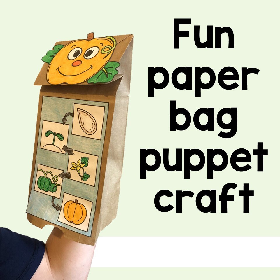 Life Cycle of a Pumpkin Paper Bag Puppet Science Craft Activity for ...