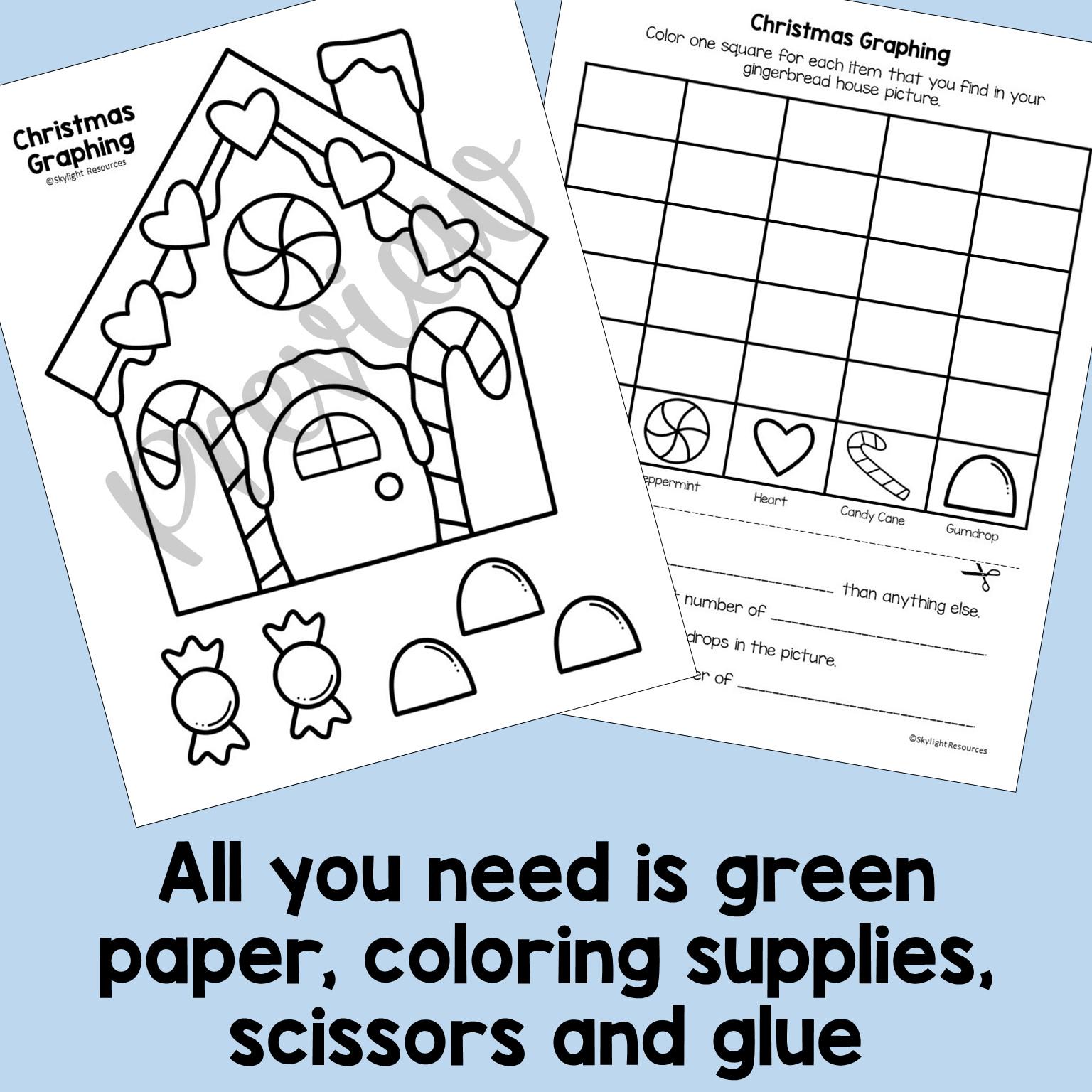 Christmas Graphing Fun Gingerbread House Math Craft Activity for Kids ...