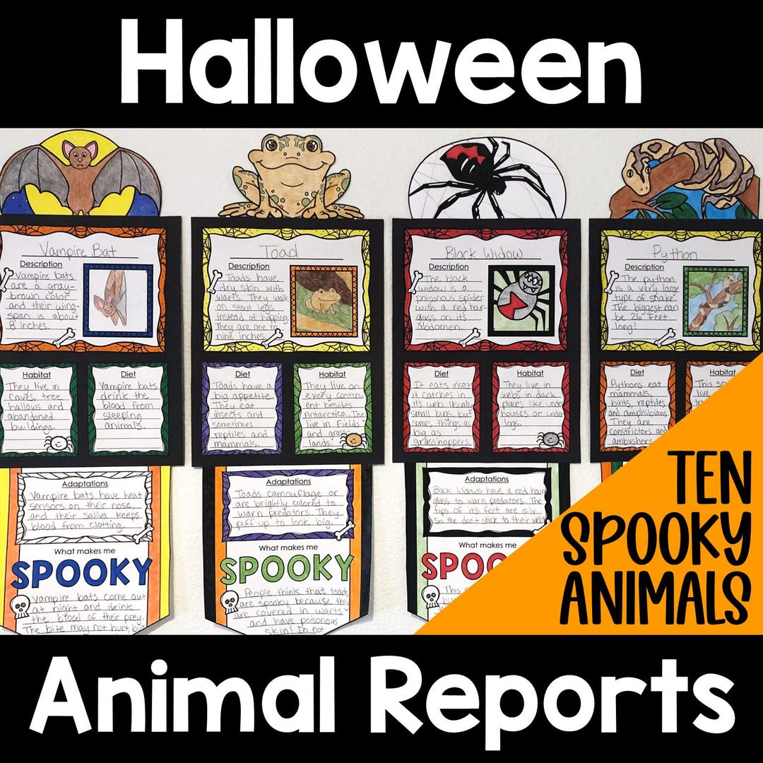 Halloween Animal Report Writing Research Spooky Animals for October - Etsy