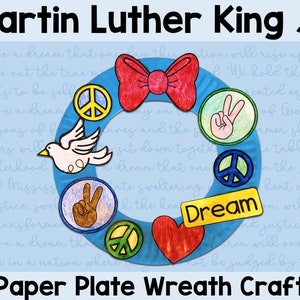 Martin Luther King Jr. Paper Plate Wreath Craft Activity - Etsy