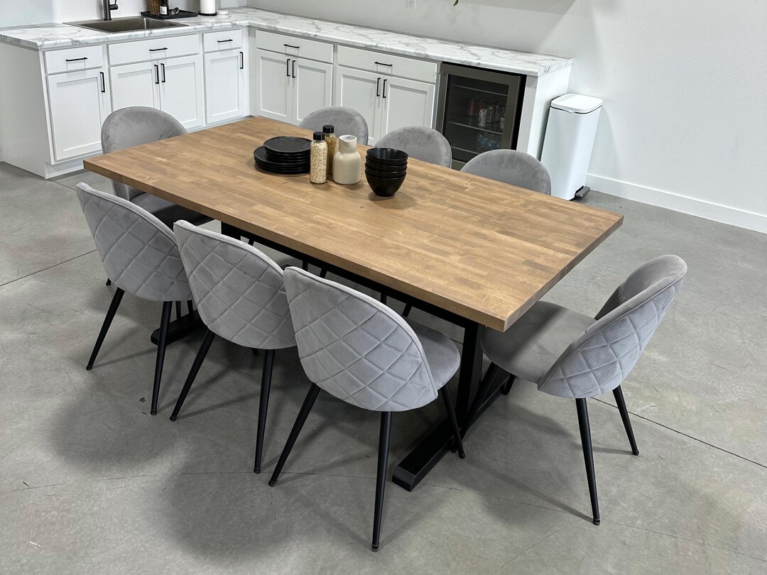 Butcher Block, Modern Industrial Dining Table, Office Desk, Conference ...