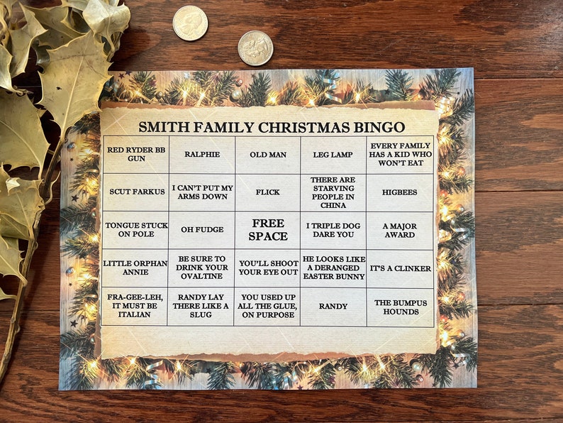 Christmas Story Personalized Bingo, Printable Christmas Movie Custom ...