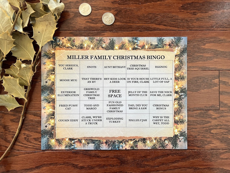 Christmas Vacation Personalized Bingo, Printable Christmas Movie Custom ...