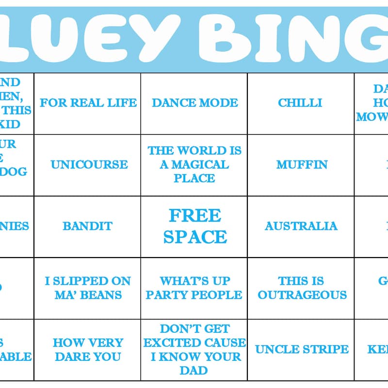 Bluey Bingo Svg - Etsy