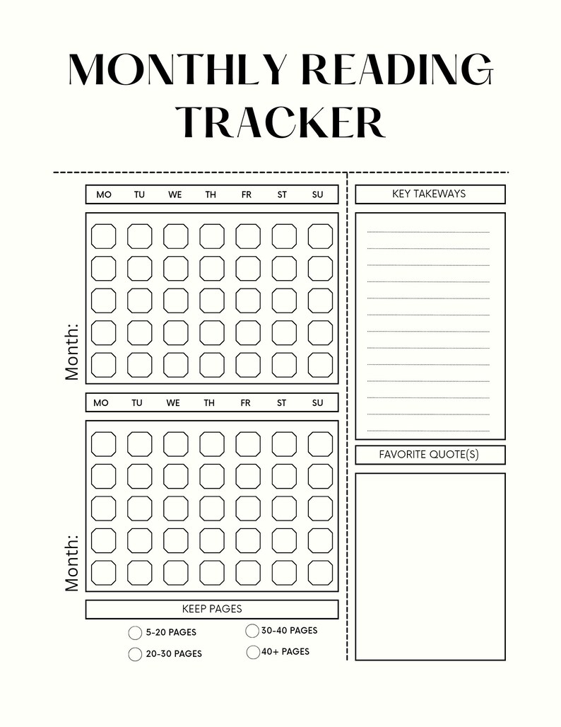 Mostly Reading Tracker - Etsy