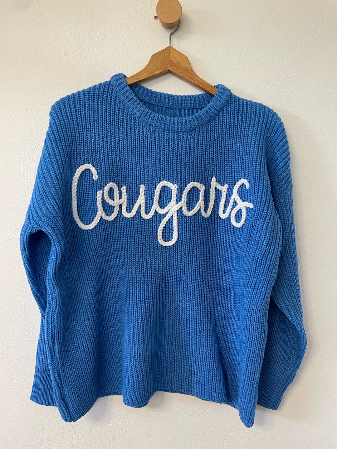 Embroidered Name Sweater: Custom Word Sweater | Oversized Fit | College ...