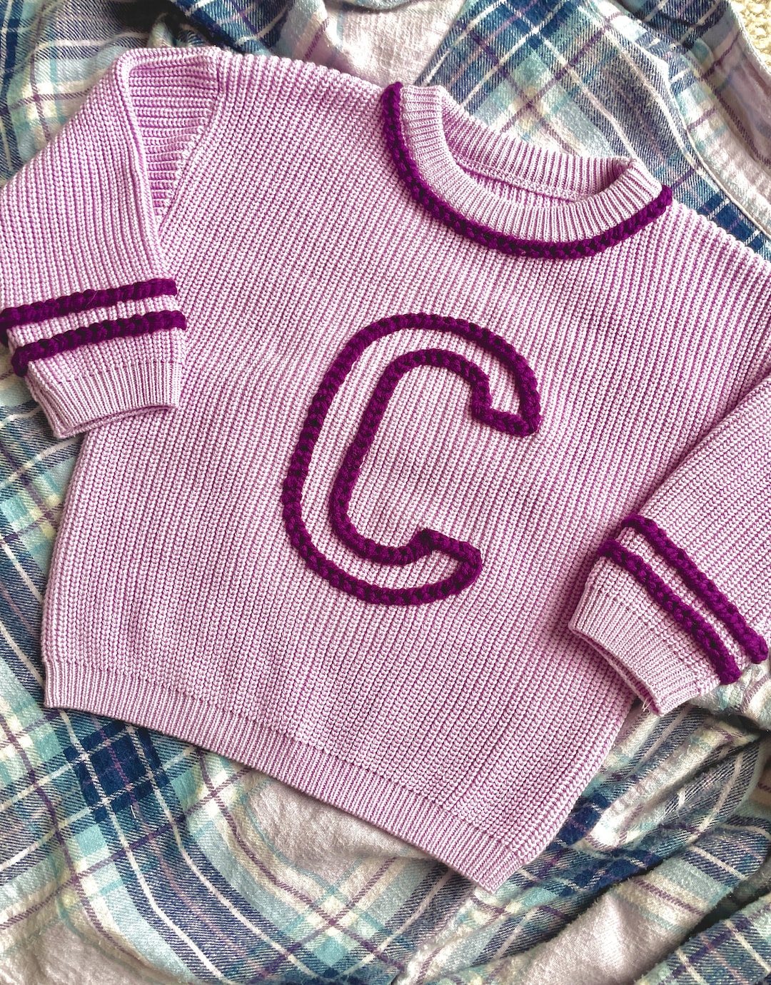 Initial Letter Sweater | Custom Hand Embroidered Toddler and Baby Name ...