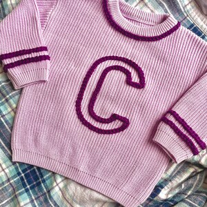 Initial Letter Sweater | Custom Hand Embroidered Toddler and Baby Name ...