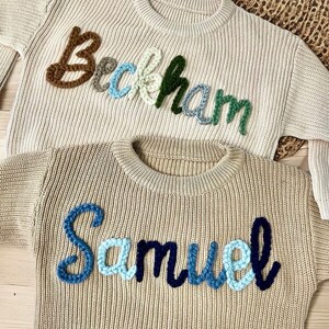 Custom Hand Embroidered Toddler and Baby Name Sweater | Keepsake Kids ...
