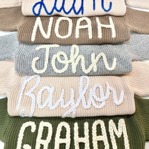 Custom Hand Embroidered Toddler and Baby Name Sweater - Etsy