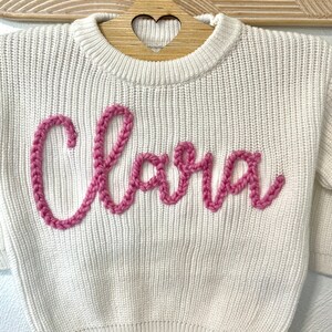 Custom Hand Embroidered Toddler and Baby Name Sweater - Etsy