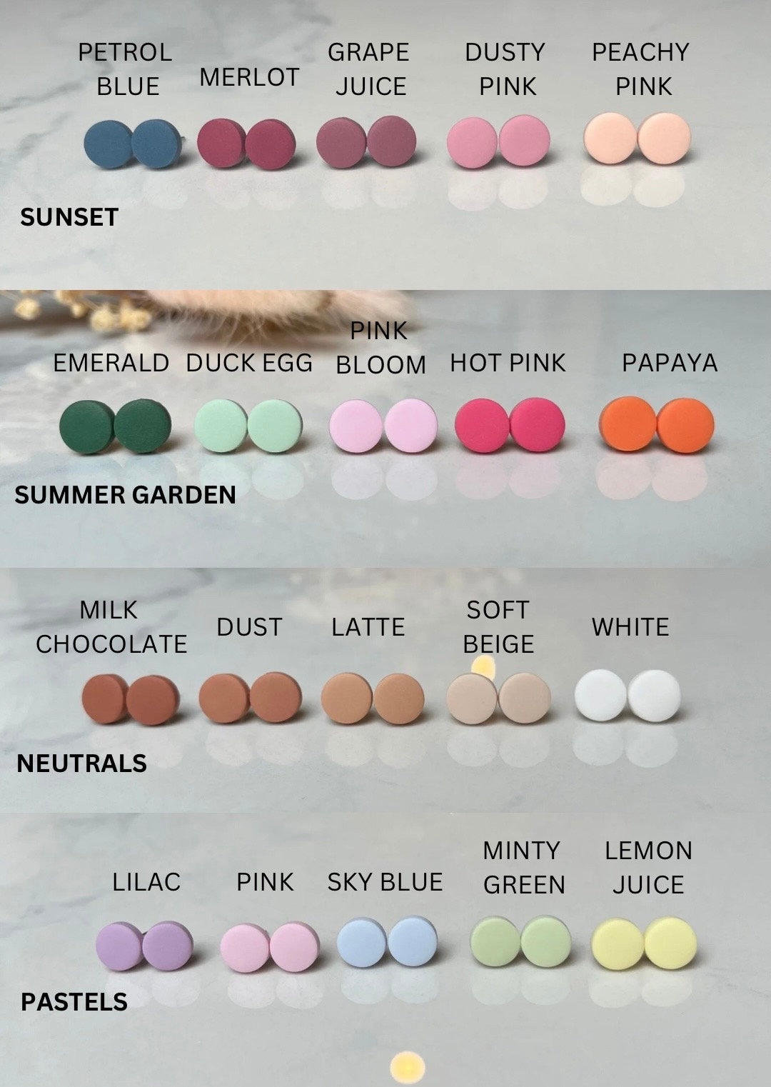 Mini 5 Pairs Stud Earrings Pack, Colourful Earrings Sets, 4 Different ...