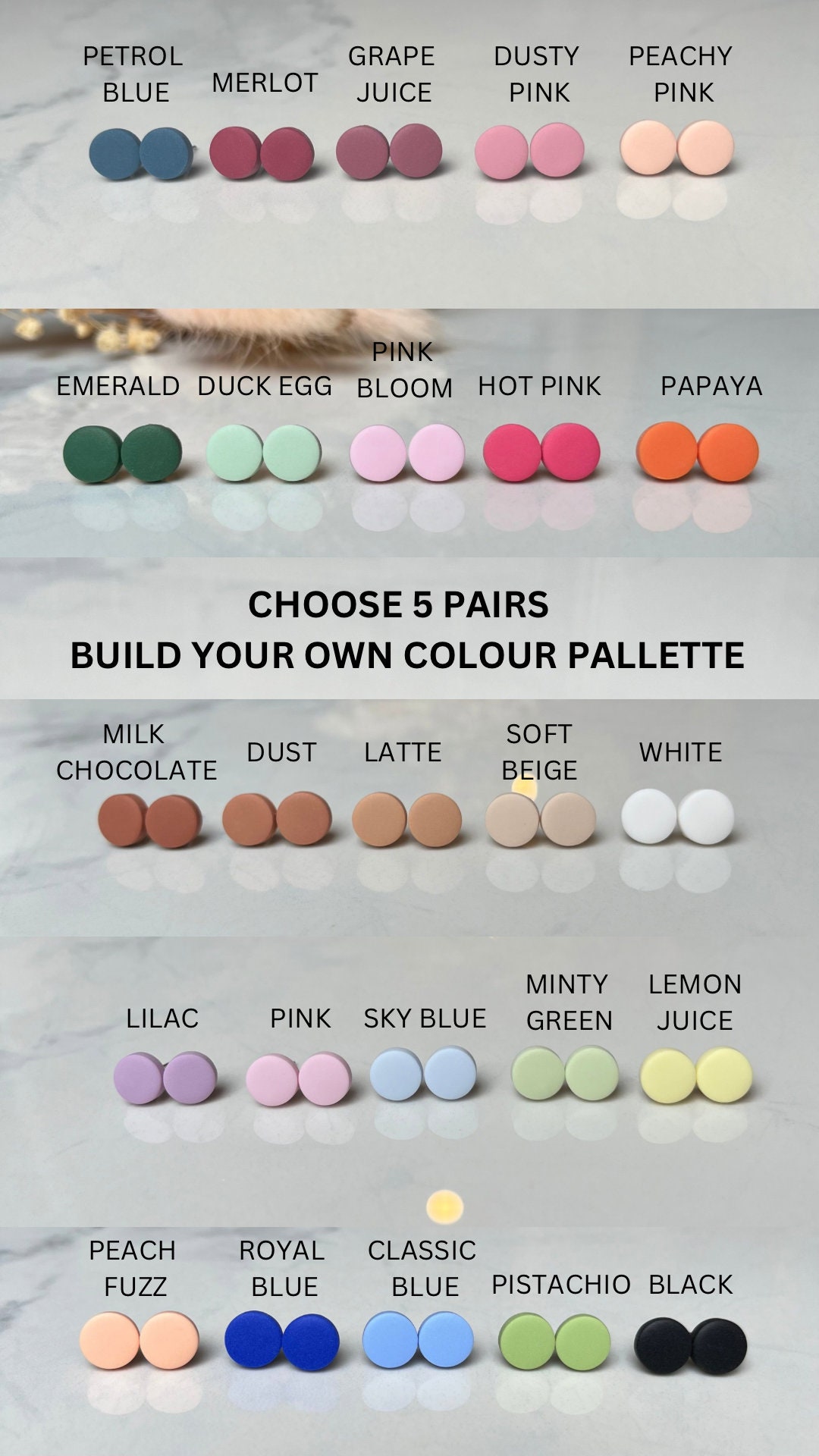 Choose Your Own Coloured Studs, Make Your Own Pack of Studs, Mini Studs ...