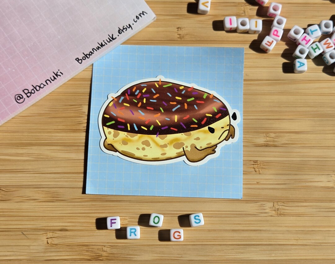 Chocolate Sprinkles Rain Frog Vinyl Sticker - Die Cut, Waterproof ...