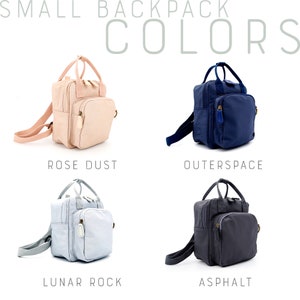 Floral Embroidered Initial Backpack: Custom Coated Canvas Mini Backpack ...
