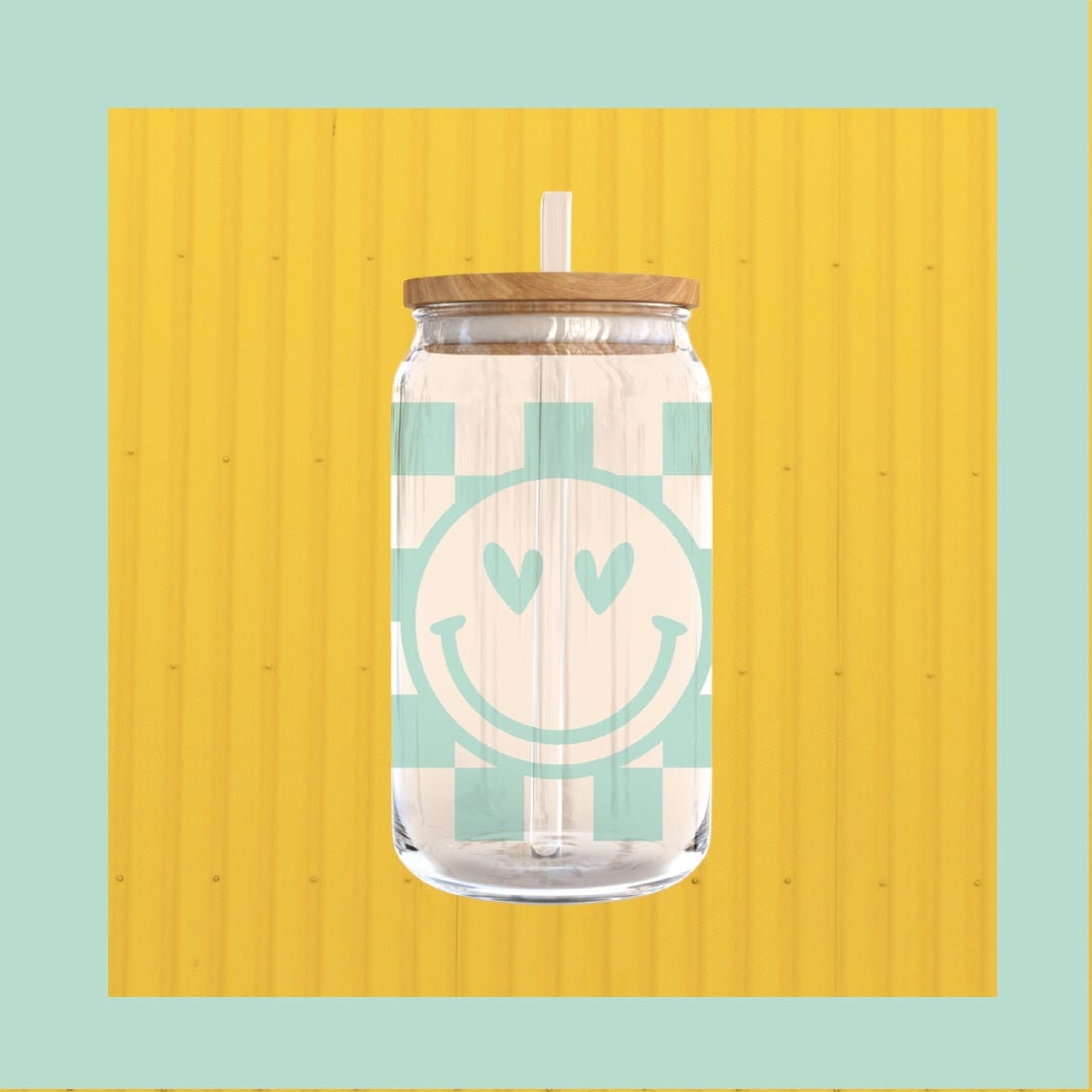 Smiley Face Glass Cans - Etsy