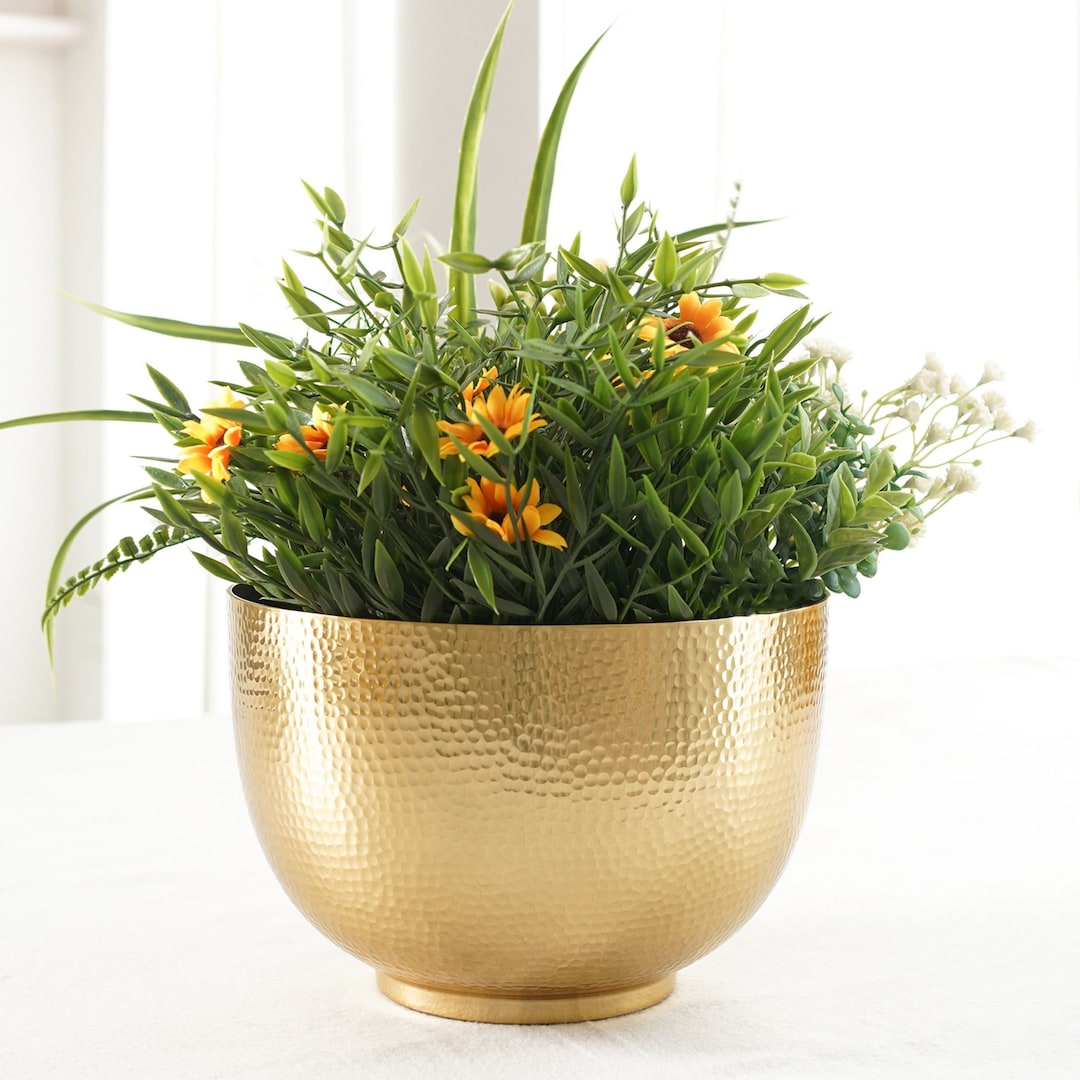 Gold Bowl for Home Decor | Metal Plant Pot | Decor Bowl Table Decor ...