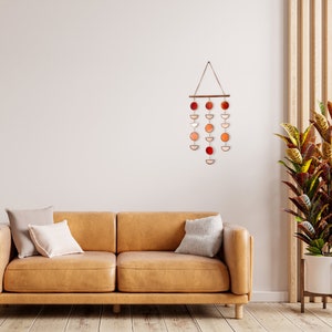 Moon Phases Metal Frame With Multicolour Stained Glass Hanging for Home ...