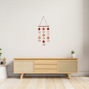 Moon Phases Metal Frame With Multicolour Stained Glass Hanging for Home ...