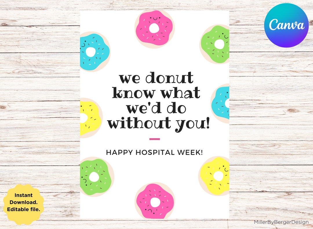 Donut Know What We'd Do Without You Thank You Card Printable - Etsy
