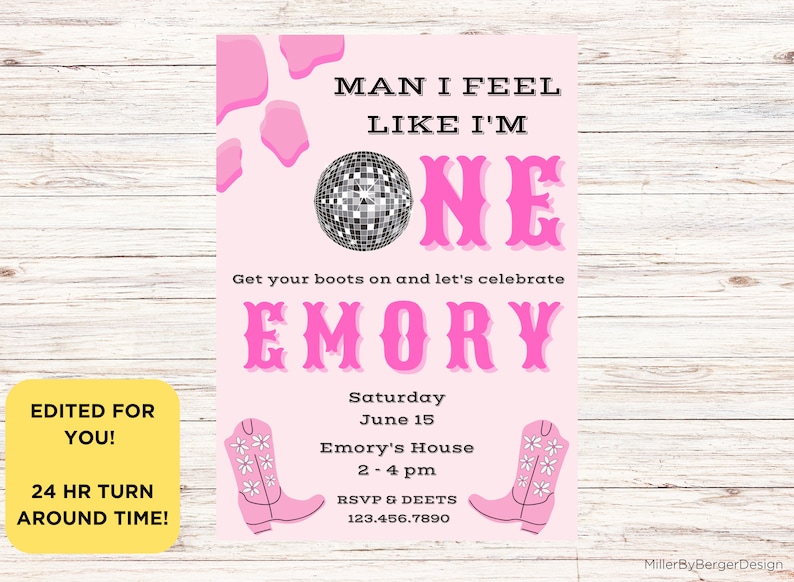 Man, I Feel Like I'm One Birthday Party Invitation Printable - Etsy