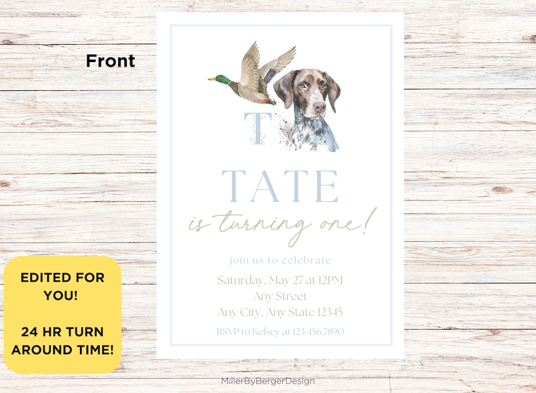 One Lucky Duck Mallard Duck GSP Blue One Year Old Birthday Party ...