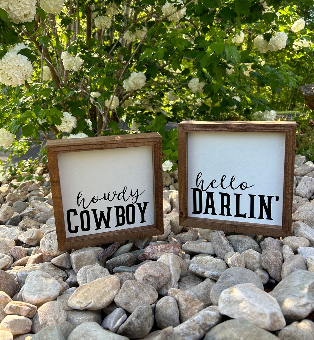 Hello Darlin' & Howdy Cowboy/set of 2/western Master Bedroom Decor ...