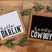 Hello Darlin' & Howdy Cowboy/set of 2/western Master Bedroom Decor ...