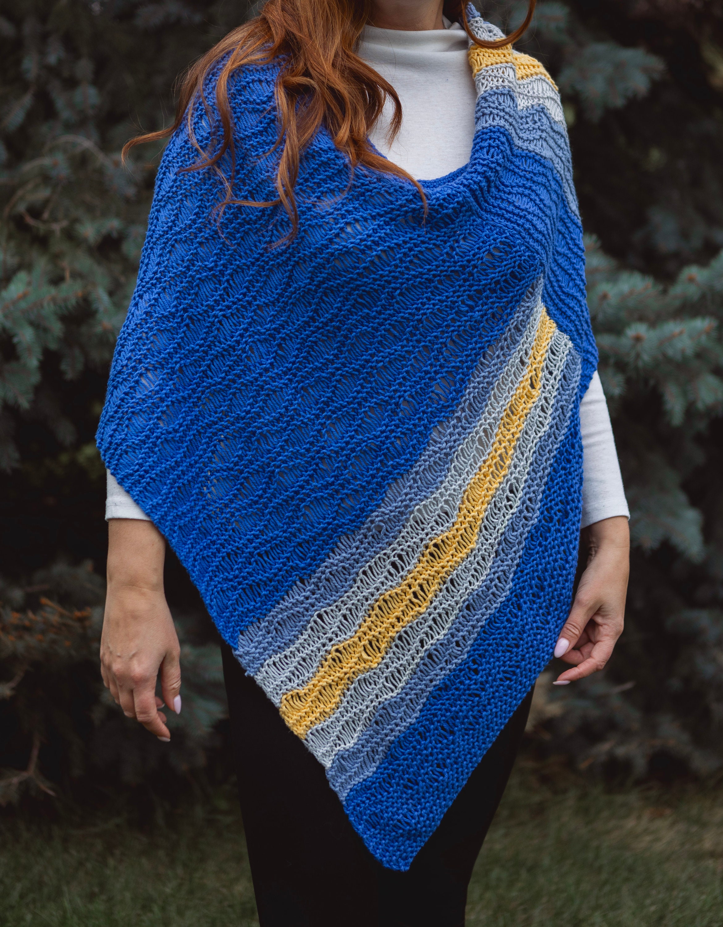 Navy Blue, Cotton Poncho, Shoulder Wrap - Etsy