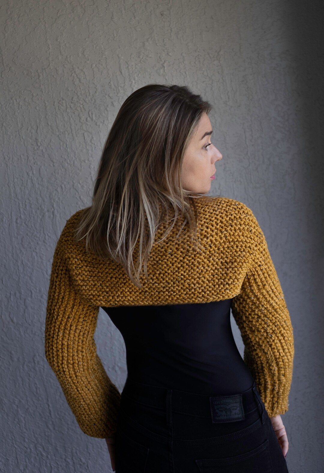 Outlander Inspired Knitted Shrug With Sleeves, Chunky Bolero, Long ...
