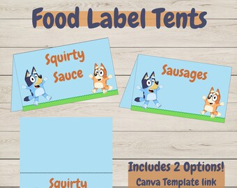 Bluey Party Food Cards - Etsy