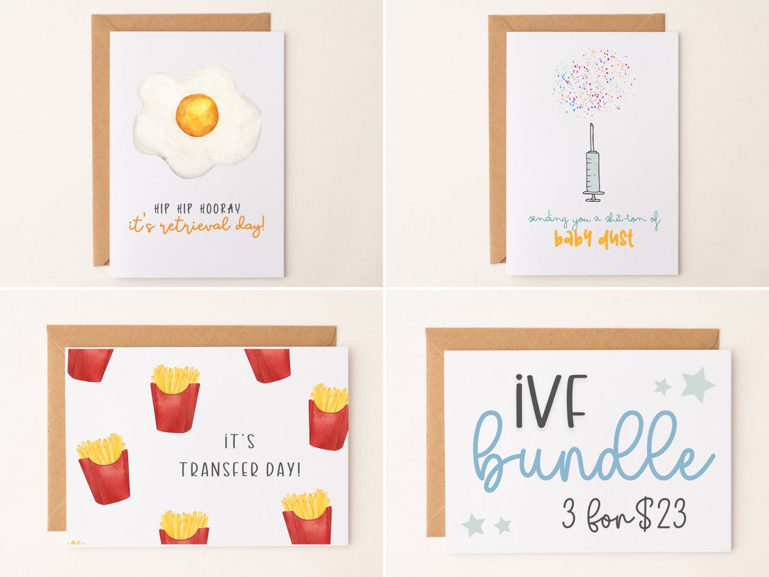 IVF Card, Infertility Card Bundle, IVF Transfer Day Card, IVF Gift ...