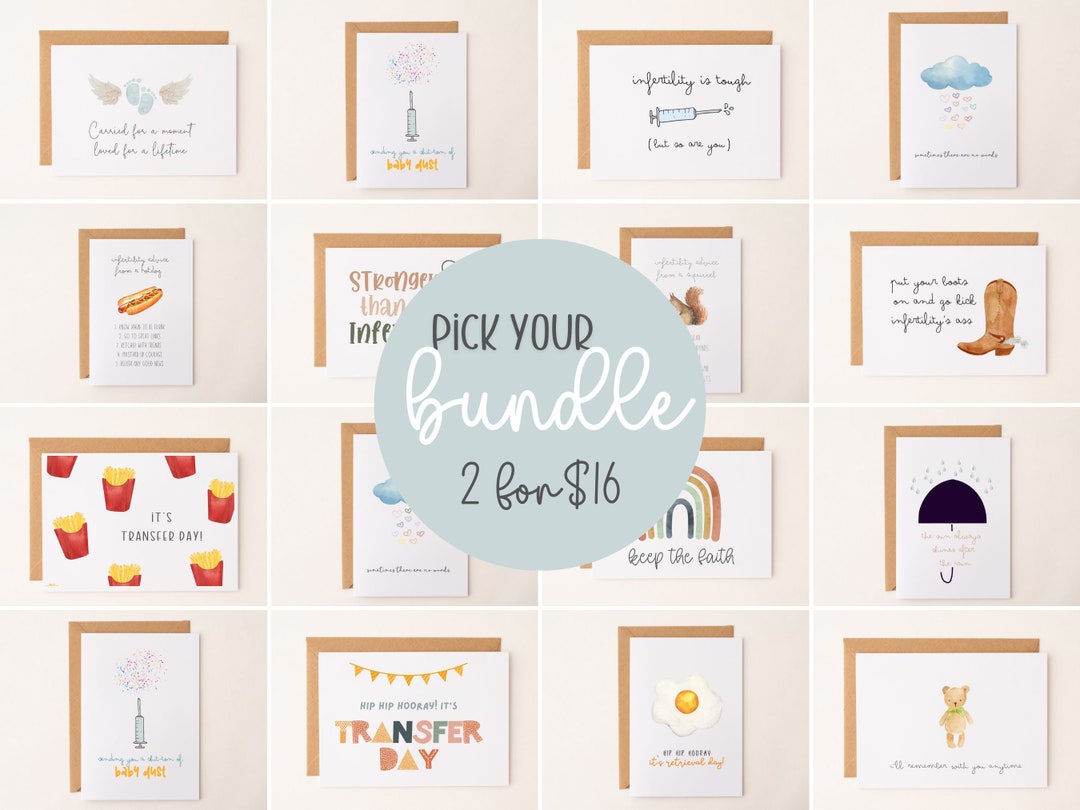 Infertility & Pregnancy Loss Card Bundle, IVF Support, Sympathy Gift - Etsy