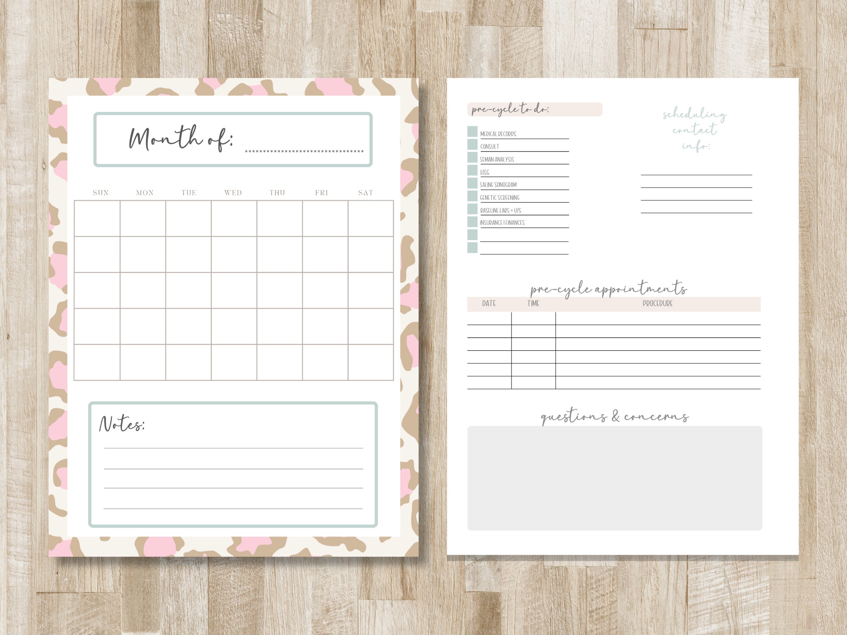 IVF Planner, IVF Calendar, TTC Planner, Fertility Planner Journal ...