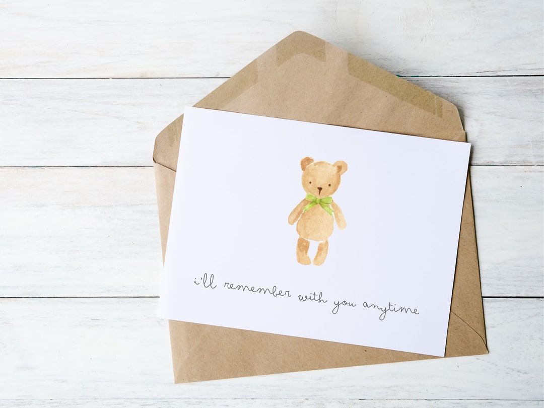 Sympathy Card, Watercolor Teddy Bear, Miscarriage Gift - Etsy