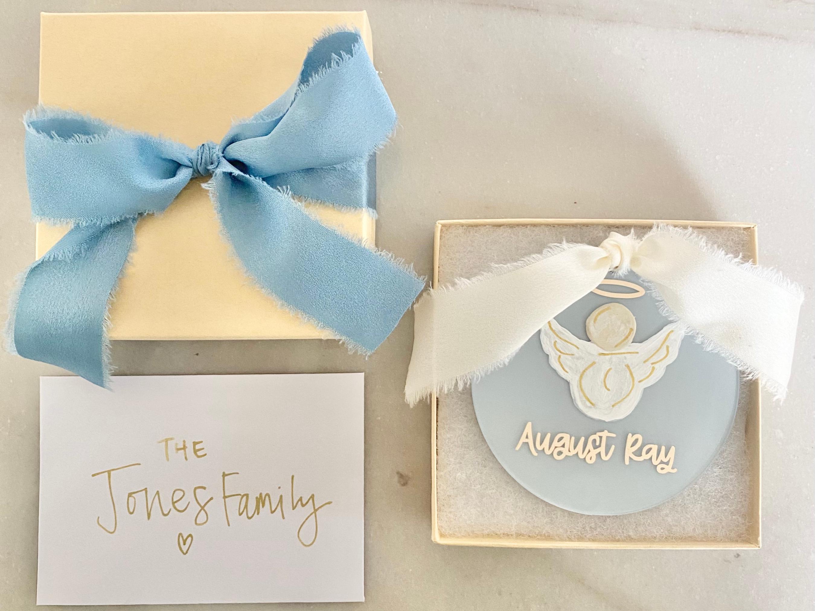 Hand-painted Baby Angel Memorial Ornament, Miscarriage Remembrance Gift ...