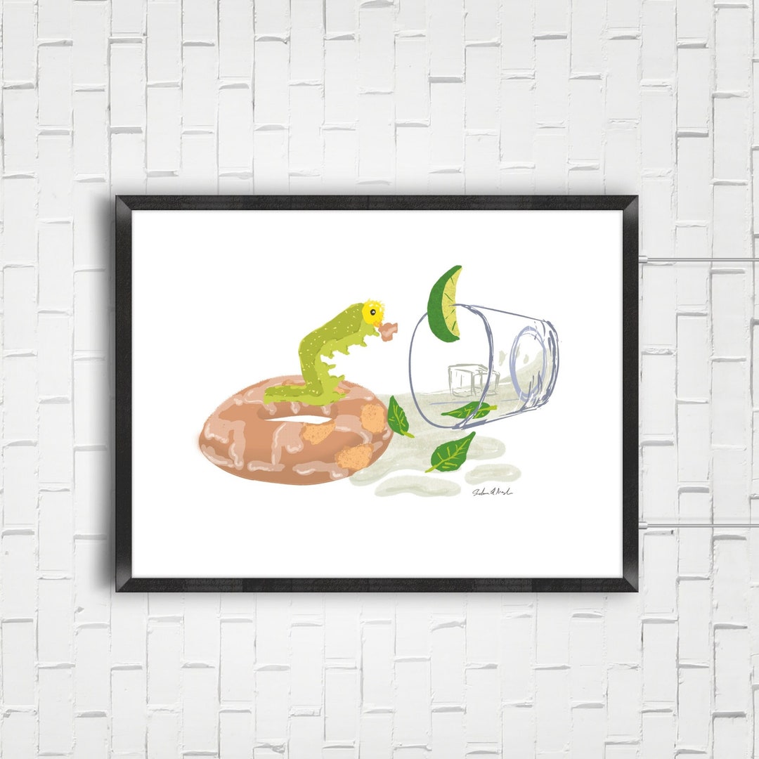 Wall Art | INCHWORM DONUT MOJITO | Digital Print | Animals | Food ...