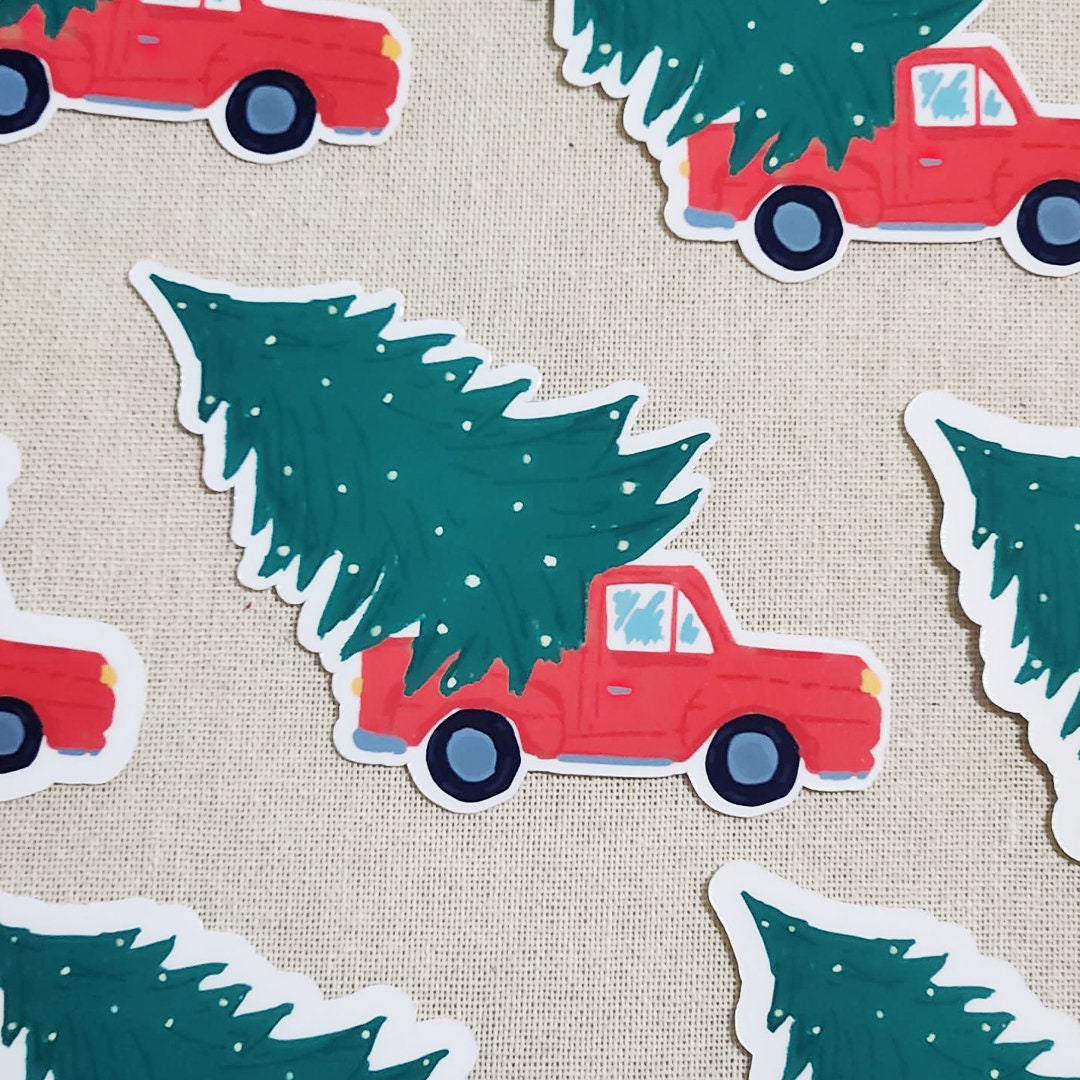 Little Red Truck Vinyl Sticker | Water-bottle Sticker | Tumbler Sticker ...