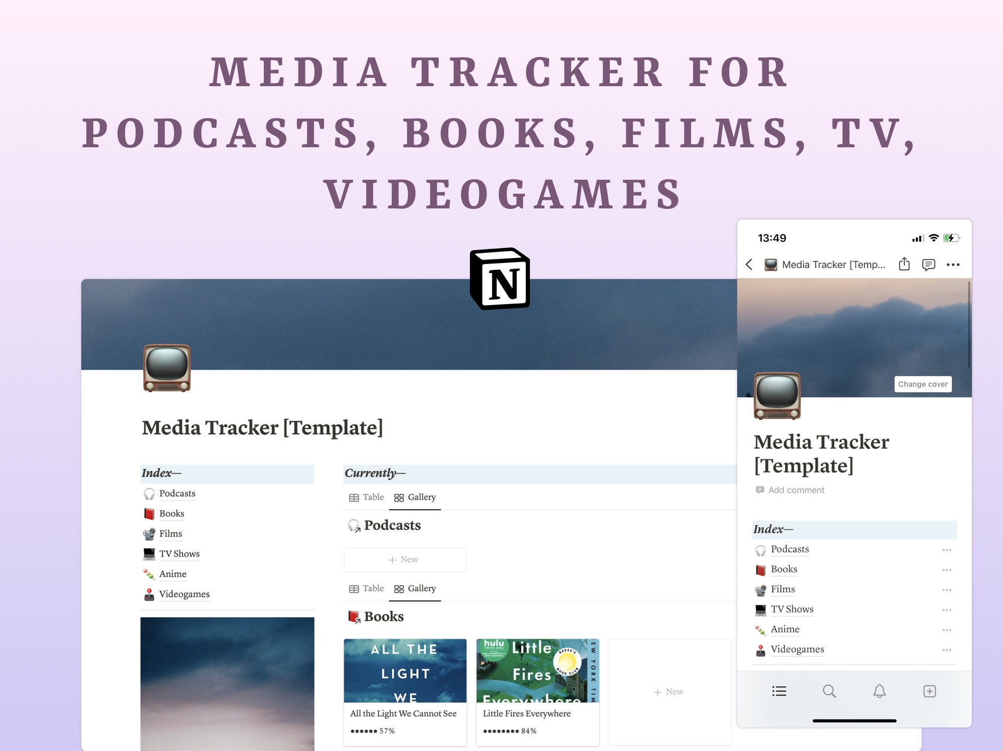 Notion Media Tracker Template | Track Your Reading, Watching, and ...