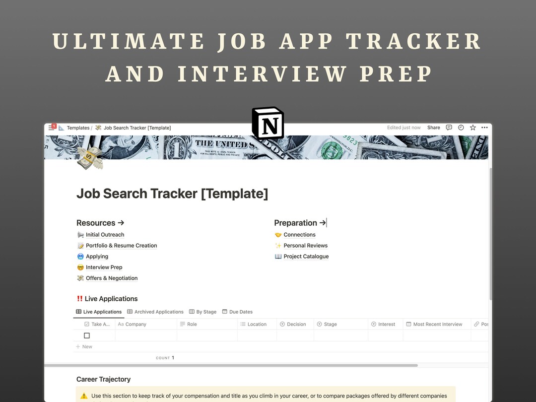 Notion Job Application Template | Company Research, Resume and ...